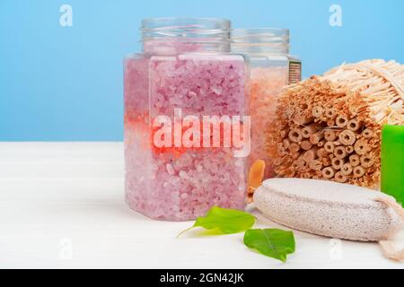 Bath salt for spa procedures close up Stock Photo - Alamy