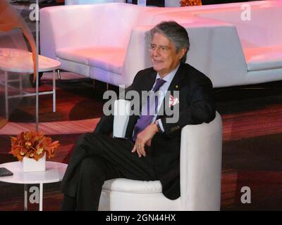 Ecuador's new President Guillermo Lasso, right, and first lady Maria de ...