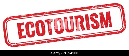 ECOTOURISM text on red grungy rectangle stamp sign Stock Photo - Alamy