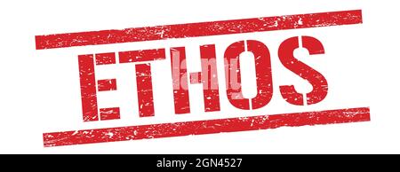 ETHOS red grungy rectangle stamp sign Stock Photo - Alamy