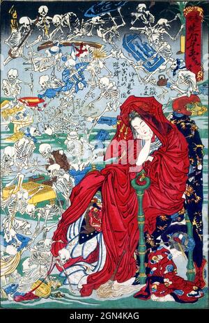 Japan: Jigoku Dayu, the 'Hell Courtesan'. Hanging scroll painting by ...