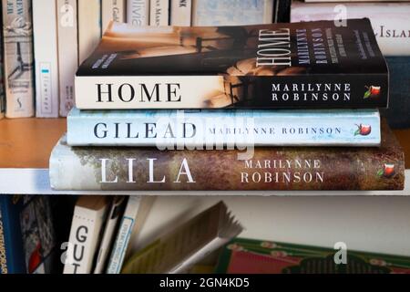 Books titles Home, Gilead, Lila and Jack book covers novels on a ...