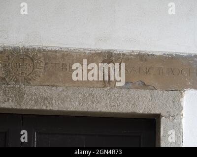 old 1485 church inscription riomaggiore cinque terre pictoresque ...