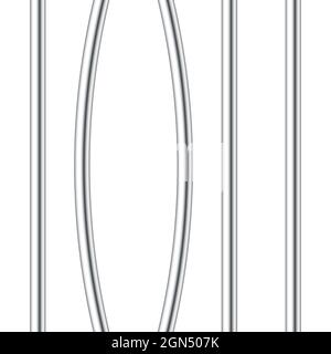 Realistic metal prison bars isolated on white background. Detailed jail ...