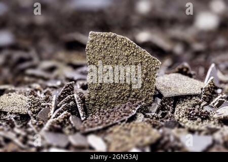 Manganese samples, flaked pure manganese metal used in industry ...