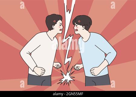 Two angry men fighting illustration Stock Vector Image & Art - Alamy