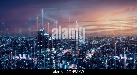The concept of smart city and internet of things Stock Photo - Alamy