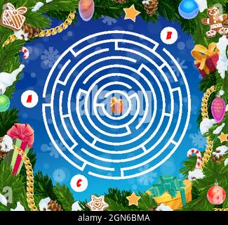 Labyrinth maze cartoon sweets and dessert characters. Kids vector board ...