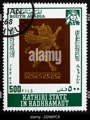 SOUTH YEMEN KATHIRI STATE OF SEIYUN IN HADHRAMAUT - CIRCA 1967: a stamp ...
