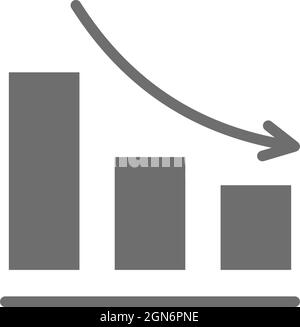 Decrease line icon, reduction and analytics, chart sign, vector graphics, a linear pattern on a ...