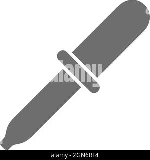 Icon of chemistry dropper. Gray background with green. Vector ...