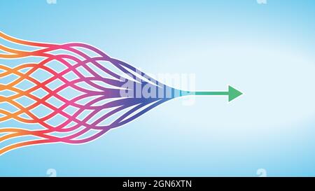 Colorful intertwined arrows in flowing shape. Vector illustration ...