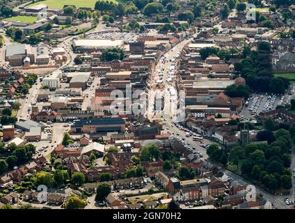 aerial view of Northallerton town centre, North Yorkshire, UK Stock ...