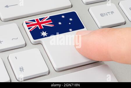 A keyboard with a labeled button - Flag of Australia Stock Photo - Alamy