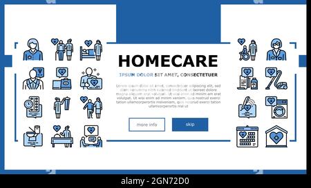 Elderly People Care Landing Header Vector Stock Vector Image & Art - Alamy
