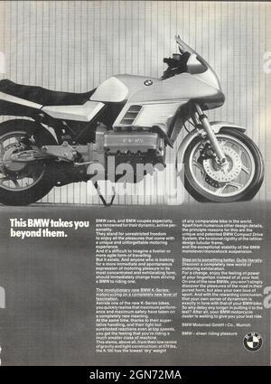 Vintage advertisement paper ad of BMW cars motorbike Stock Photo - Alamy