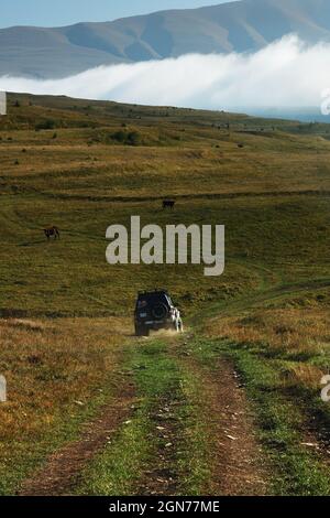 Chechnya, Russia - Sept 12, 2021: Off-road car shown in the Caucasus ...