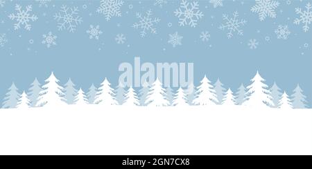 blue winter landscape fir border with snow Stock Vector Image & Art - Alamy