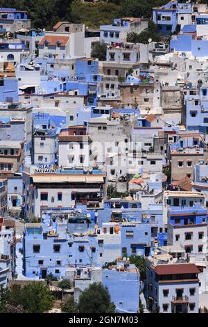 Chefchaouen seen from the surrounding mountain Stock Photo - Alamy