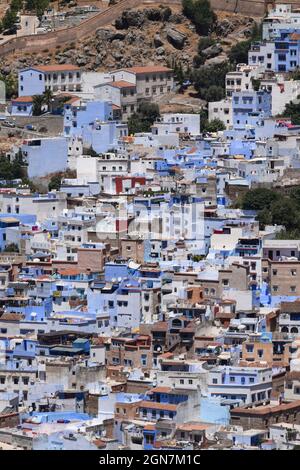 Chefchaouen seen from the surrounding mountain Stock Photo - Alamy