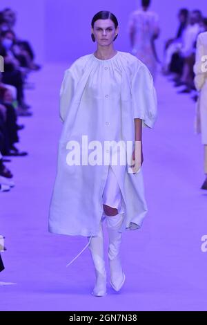 Model Cara Taylor walks on the runway at the Givenchy fashion show ...