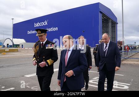 Defence Secretary Ben Wallace alongside Second Sea Lord Nick Hines ...
