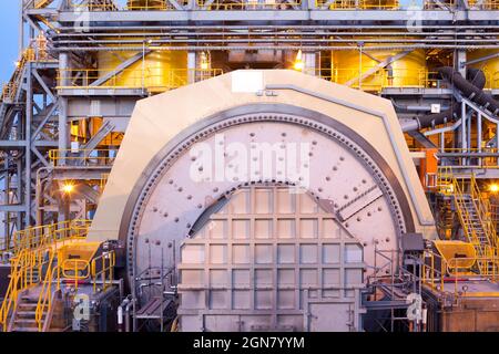 Ball mills at a Copper Mine in the crushing plant, Chile Stock Photo ...