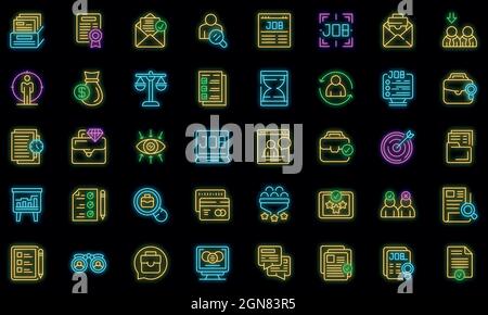 Seeking job icons set outline vector. Covid employment job. Bad ...