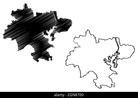 Debagarh district (Odisha State, Republic of India) map vector ...