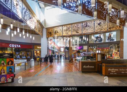 Solihull centre Touchwood shopping centre shopping mall with people ...