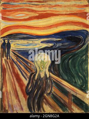 The Scream, Edvard Munch. Painting in tempera and oil on cardboard ...
