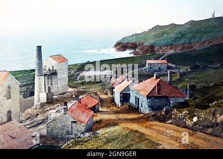A Cornish Tin Mine, Victorian period Stock Photo - Alamy