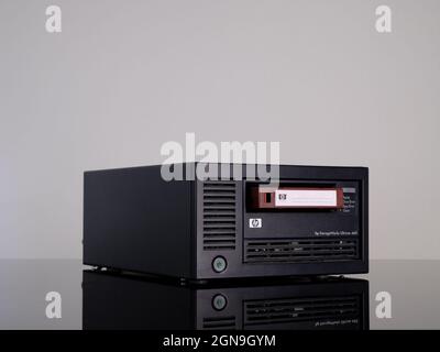 LTO (Linear Tape Open) data drive used to backup and archive files and ...