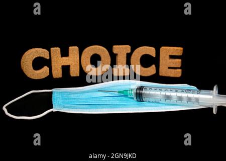 Medical disposable mask in black on white background. Studio Photo ...