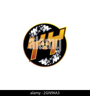 YY Monogram ESport Gaming with Skull Mask Shape Style Vector Stock ...