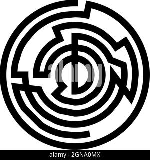 Geometric, random circular element. Abstract angular circle shape ...