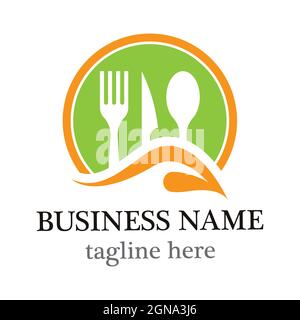 Food logo template vector icon design Stock Photo - Alamy