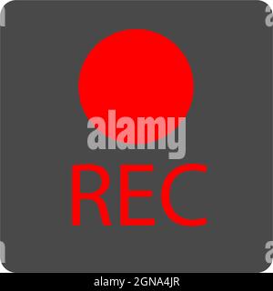Red record icon, record vector or recording symbol Stock Vector Image ...