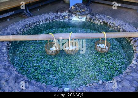 Onsen Tamago (Hot Spring Eggs) in Kusatsu Onsen Town, Japan. Eggs ...