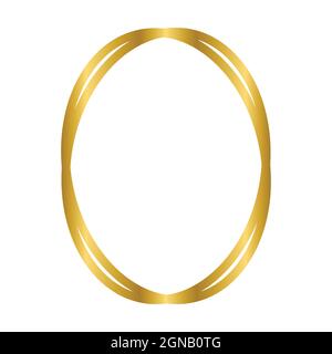 Gold shiny glowing vintage ellipse frame with shadows isolated on white ...
