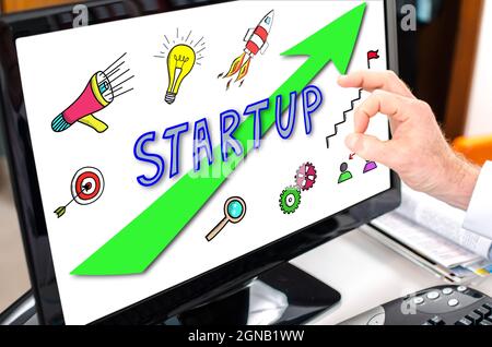 Startup concept shown on a computer screen Stock Photo - Alamy