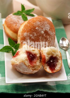 Strawberry Jam Biscuits Stock Photo - Alamy
