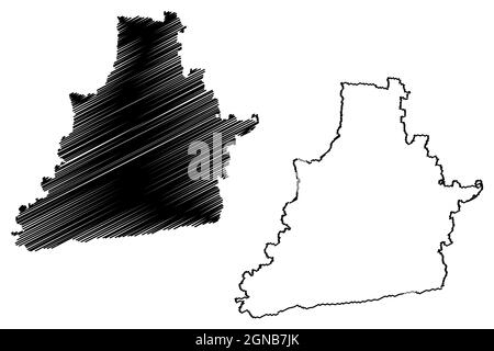 Indore City (Republic of India, Madhya Pradesh State) map vector ...