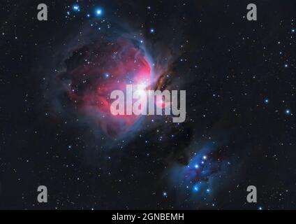 The Great Orion Nebula (Messier 42) and the Running Man Nebula. Stars ...
