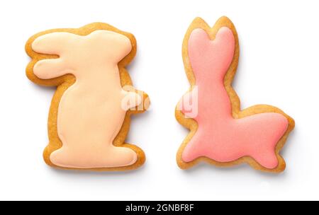 Bunny Easter Cookies Isolated On White Background Stock Photo - Alamy