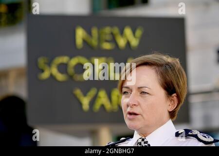 Metropolitan Police Assistant Commissioner Louisa Rolfe speaks to the ...