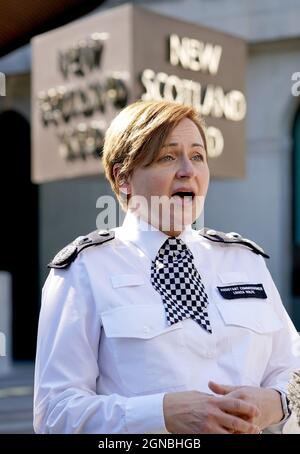 Metropolitan Police Assistant Commissioner Louisa Rolfe speaks to the ...