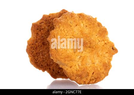 Two torchetti cookies with oatmeal, close-up, isolated on white Stock ...