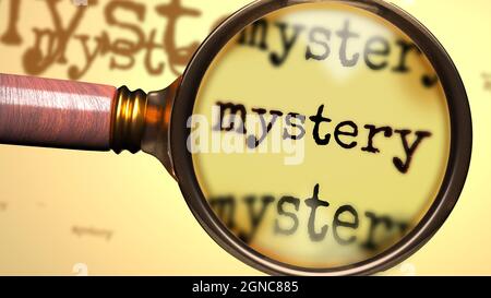 Mystery symbol. The concept word Mystery on wooden cubes. Beautiful ...