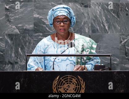 Isatou Touray, vice president of Gambia, arrives at United Nations ...